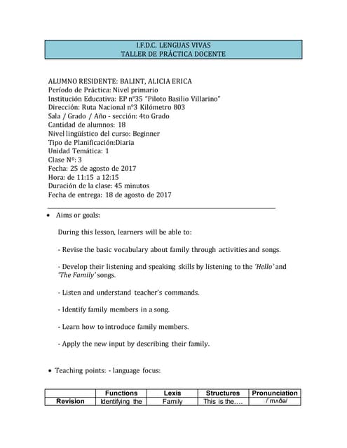 Family lesson 1 lesson plan | PDF