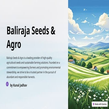 Baliraja-Seeds-and-Agro.pptx Agriculture | PPT