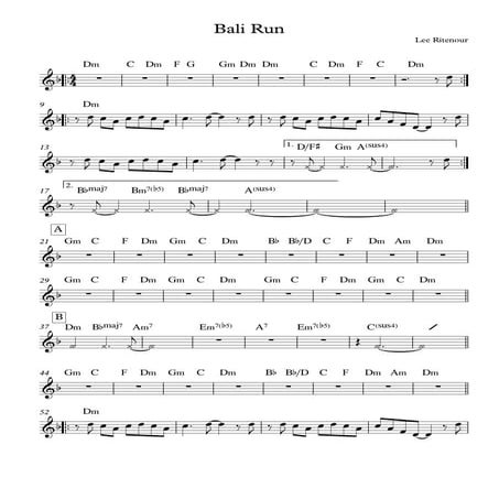 Bali Run - Song Fourplay | PDF