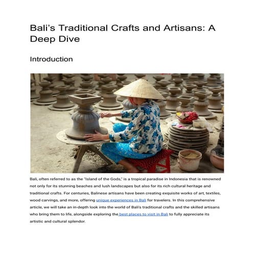 Bali’s Traditional Crafts and Artisans_ A Deep Dive.pdf | Woodworking ...