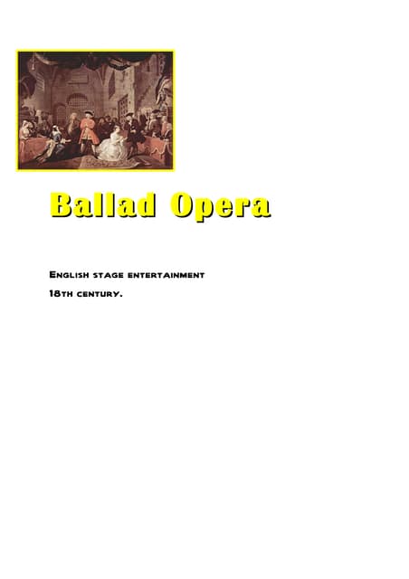 Ballad opera | DOCX | Musicals | Genres