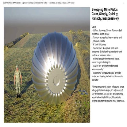 Ball Anti-Mine (BAM) drone to clear minefields. | PPT