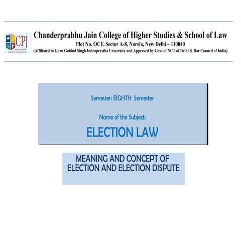 ELECTION LAW | PPT