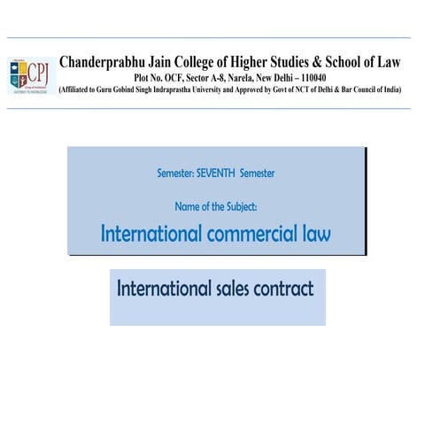 International commercial law | PPT