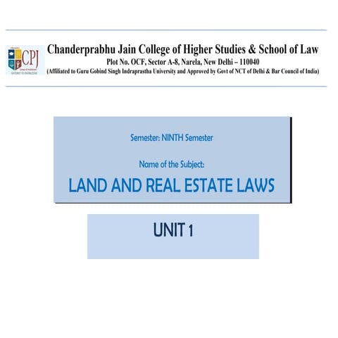 LAND AND REAL ESTATE LAWS | PPT