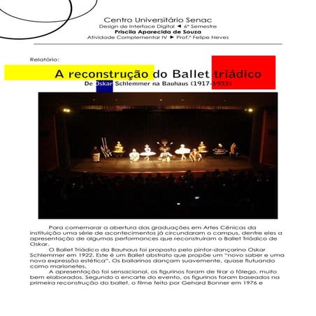 A reconstrução do Ballet triádico | PDF