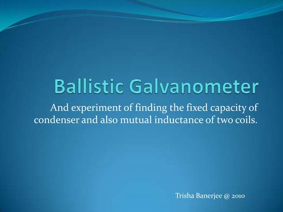 Galvanometer | PDF