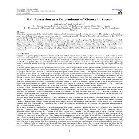 Ball possession as a determinant of victory in soccer | PDF
