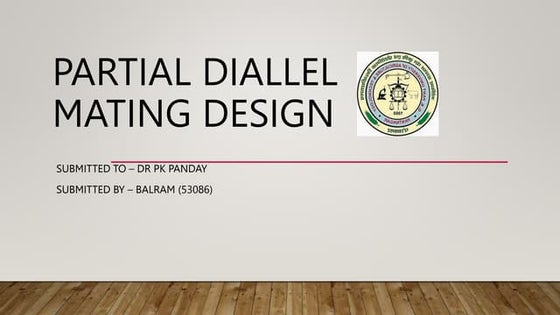Mating designs in forest trees | PPTX