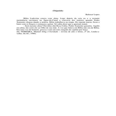 Baltasar lopes chiquinho | PDF