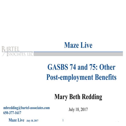 GASB 73 74 and 75-other post-employment benefits | PPT