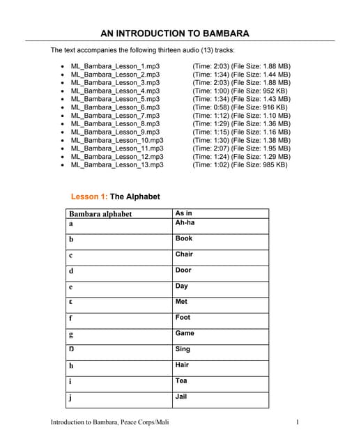 Basic Tswana Language Course | PDF