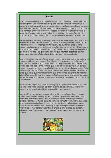 bambi cuento para niños | PPT