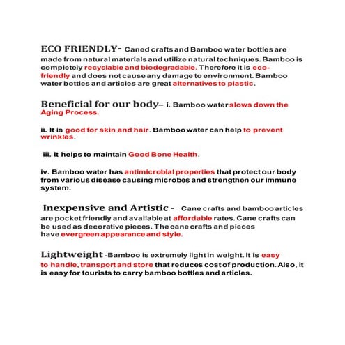 Bamboo and cane craft | DOCX