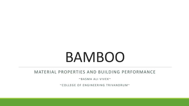 Bamboo construction (final ppt) | PPTX