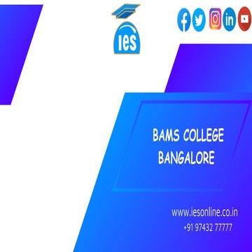 Bachelor of ayurveda of Medicine(BAMS) college Bangalore | PDF
