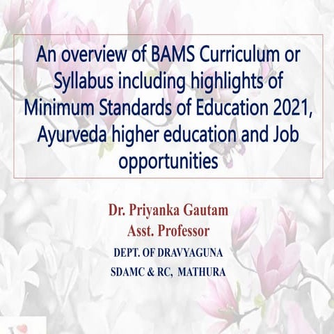 An overview of BAMS Curriculum or Syllabus including highlights of ...