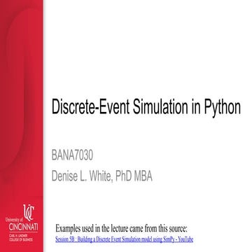 BANA7030_DES_Python_Modeling.pptx Python | PPT