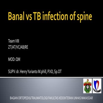 Banal vs tb infection of spine team viii | PPTX