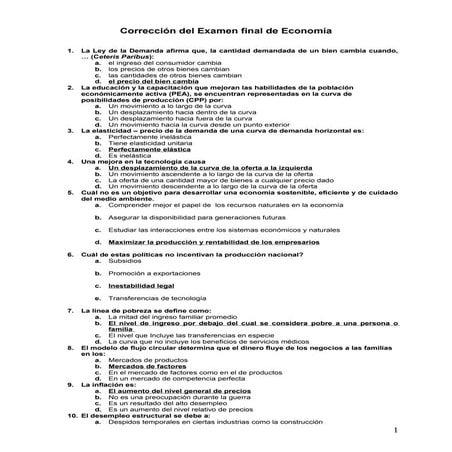 Banco de preguntas economia | PDF