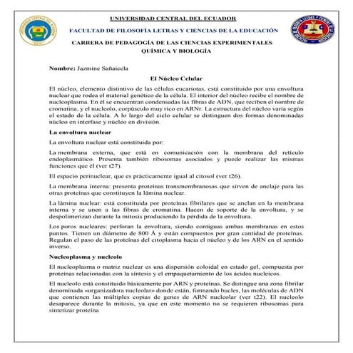 Componentes de la célula Núcleo y nucleolo celular.pptx