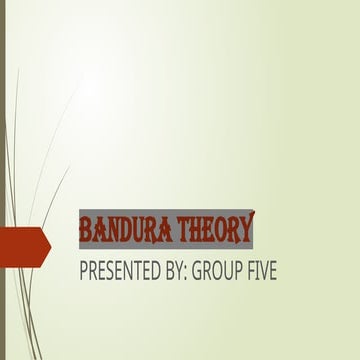 Bandura self efficacy ppt | PPTX