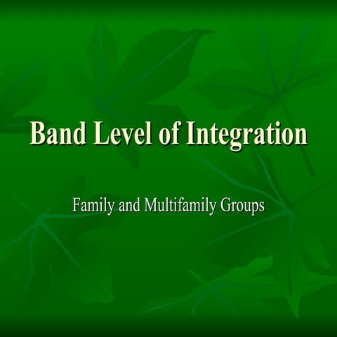 Band Level of Integration | PPT