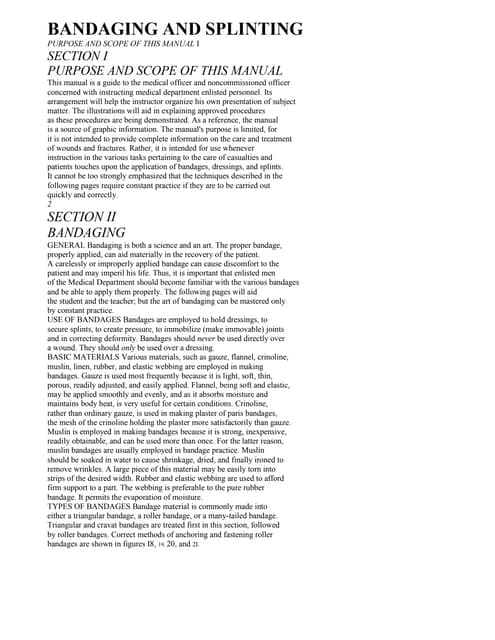 Bandaging and Splinting & Slings; Techniques and Types (Health Subject ...