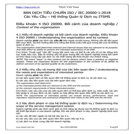 Bản dịch tiêu chuẩn ISO/IEC 20000-1: 2018 | PDF