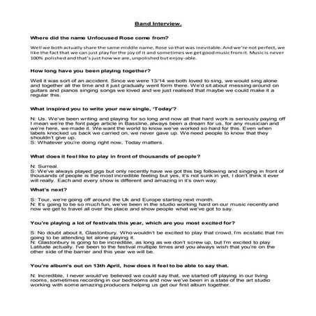 Band interview | DOCX