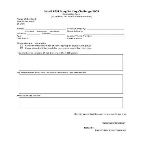 Application Form (SHINE) | DOC