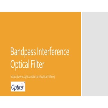 Bandpass interference optical filter | PPTX