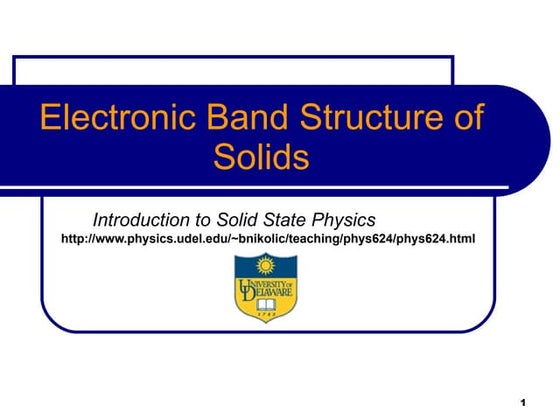 Band theory of solid | PPT