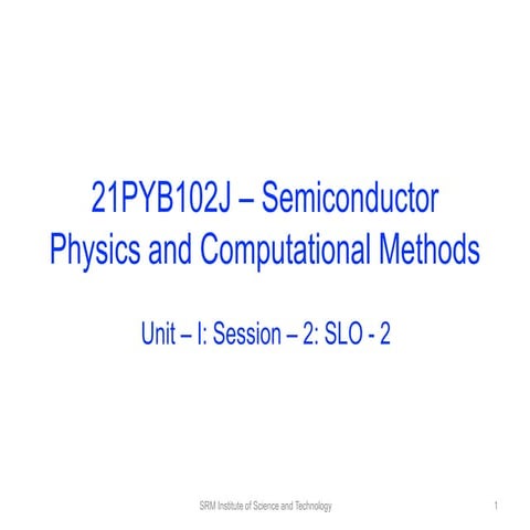 Band Theory Of Solids Lattice Reciprocal Lattice Concept Of Energy