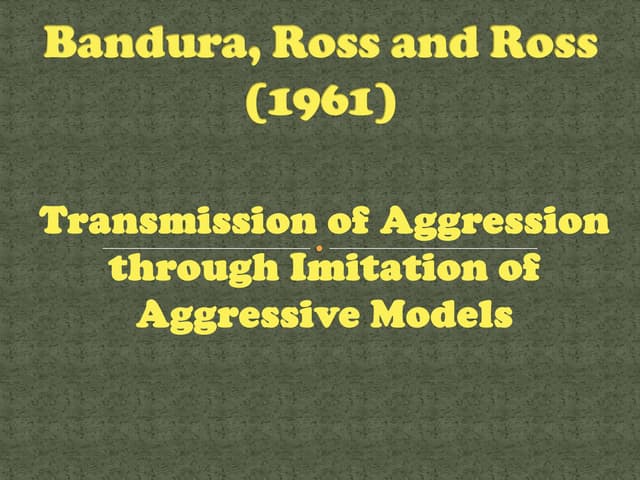 Bandura and the Bobo Doll | PPTX