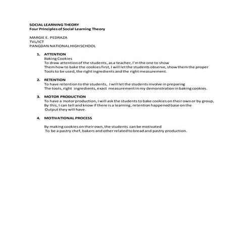 Banduras theory (1) | DOCX | Education