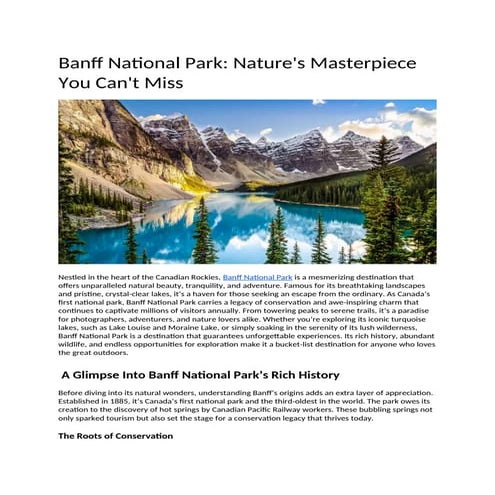 Banff Brochure | PDF