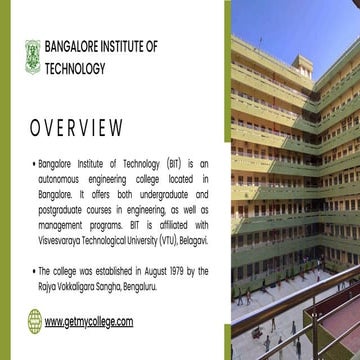 Bangalore Institute of Technology and Engineering Studies | PDF