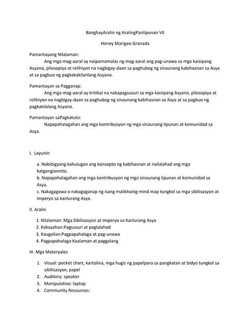 Banghay aralin sa araling panlipunan 9 (venn diagram) | PDF