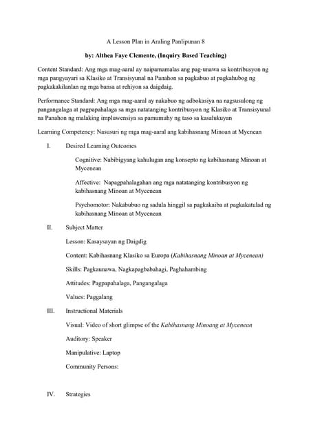 Banghay aralin sa araling panlipunan 8 | PDF