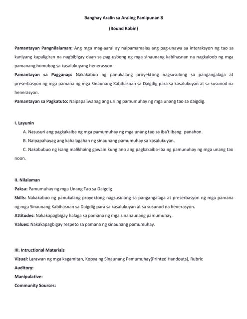 Banghay aralin sa araling panlipunan 9 | PDF