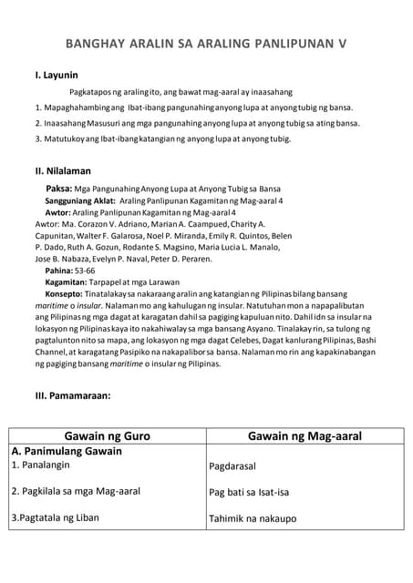 Masusing Banghay Aralin sa Araling Panlipunan IV | PDF