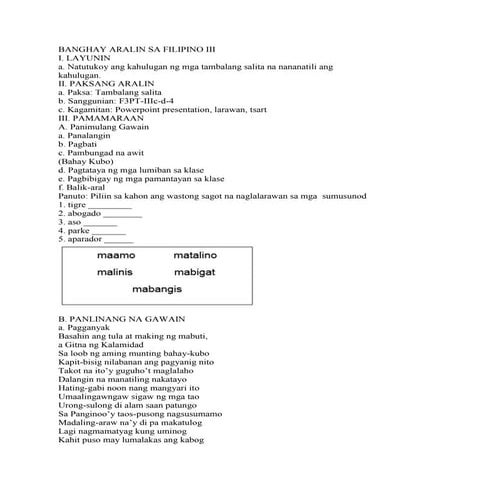 BANGHAY ARALIN SA FILIPINO III TAMBALAN SAMPLE.docx