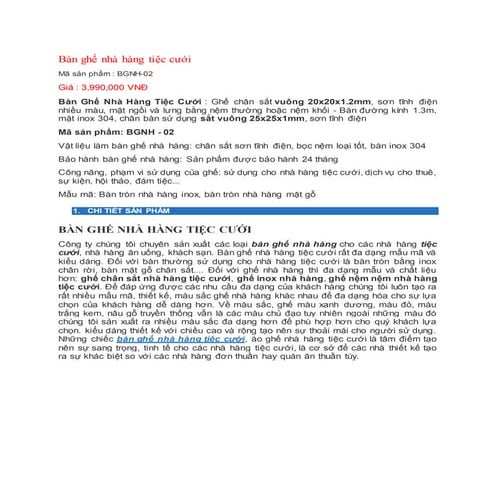 Ban ghe nha hang inox dai thanh bgnh-02 | DOCX