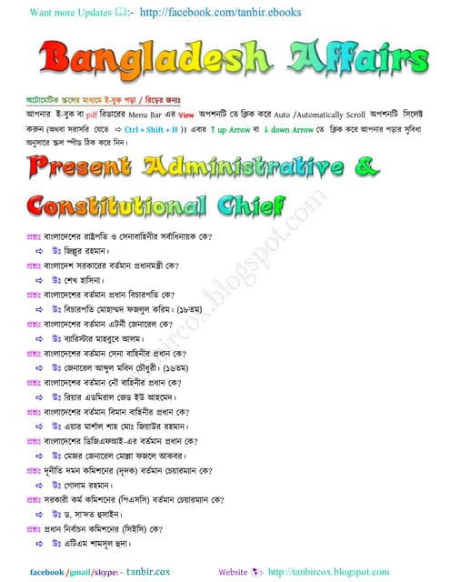Bangladesh affairs for bcs & job exam by tanbircox | PDF Bangladesh affairs for bcs & job exam by tanbircox | PDF
