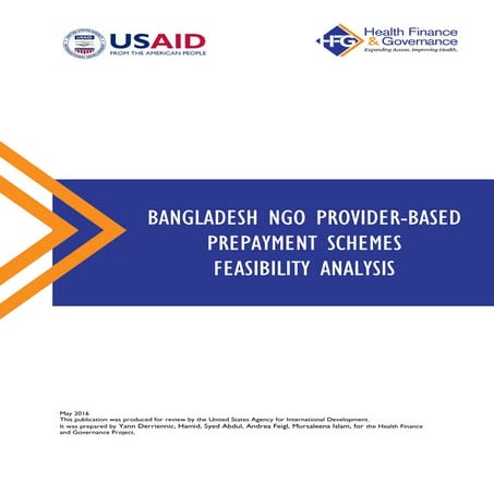 Bangladesh NGO Provider-Based Prepayment Schemes Feasibility Analysis | PDF