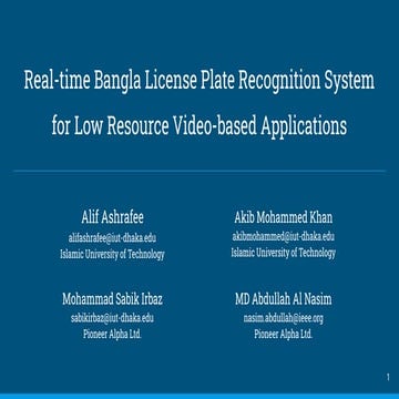 Real-time Bangla License Plate Recognition System for Low Resource ...