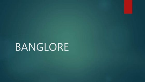 Analysis For Bangalore City Location History Water Sources Ppt