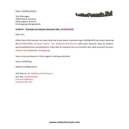 Template transfer or change of ownership – no objection letter - mobile ...