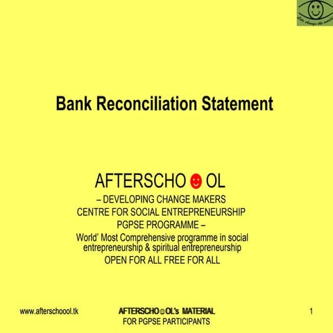 Bank Reconciliation Statement | PPS